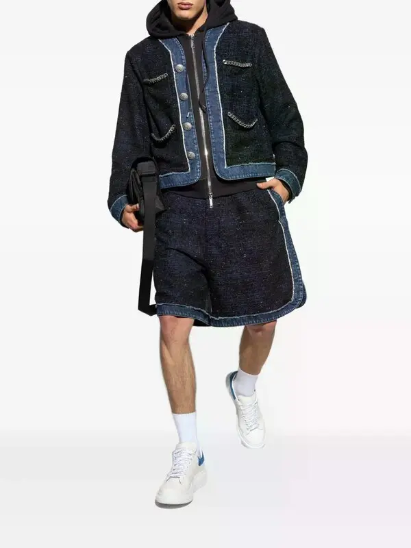 Dsquared2 Denim-trimmed Tweed Shorts