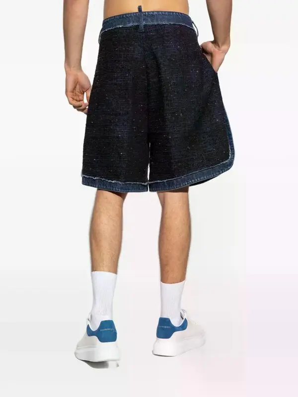 Dsquared2 Denim-trimmed Tweed Shorts