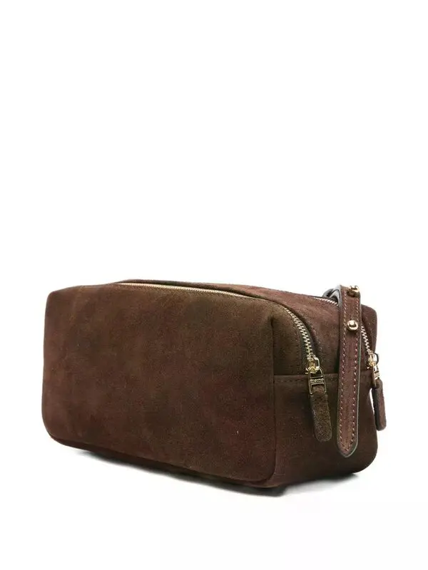 ELLEME Mini Trousse Suede Double-zip Shoulder Bag - Brown