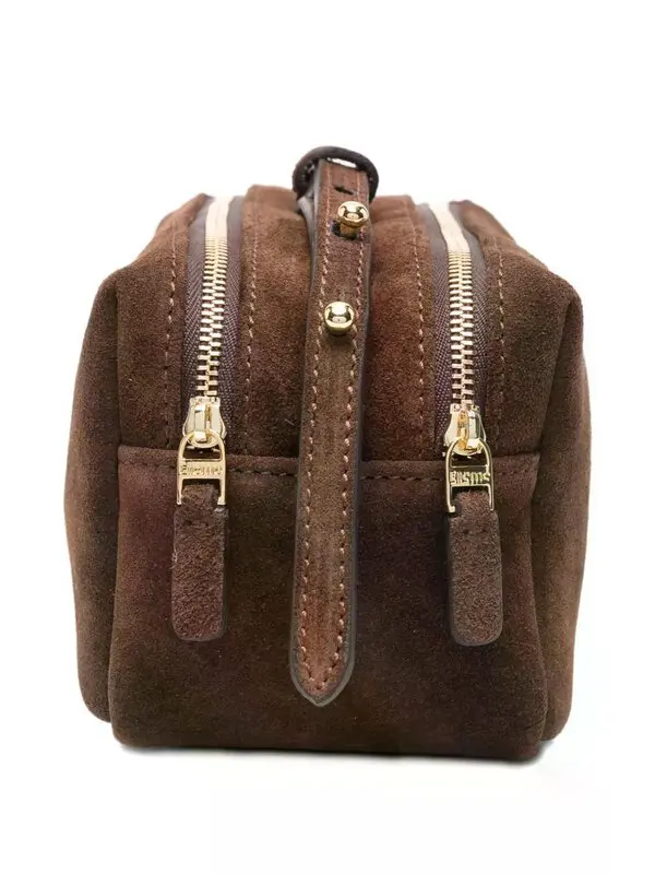 ELLEME Mini Trousse Suede Double-zip Shoulder Bag - Brown