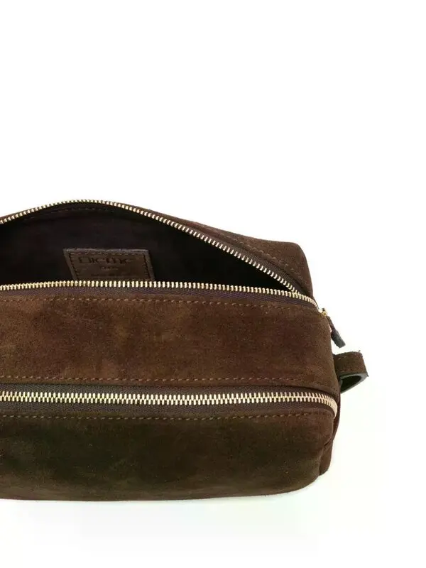 ELLEME Mini Trousse Suede Double-zip Shoulder Bag - Brown