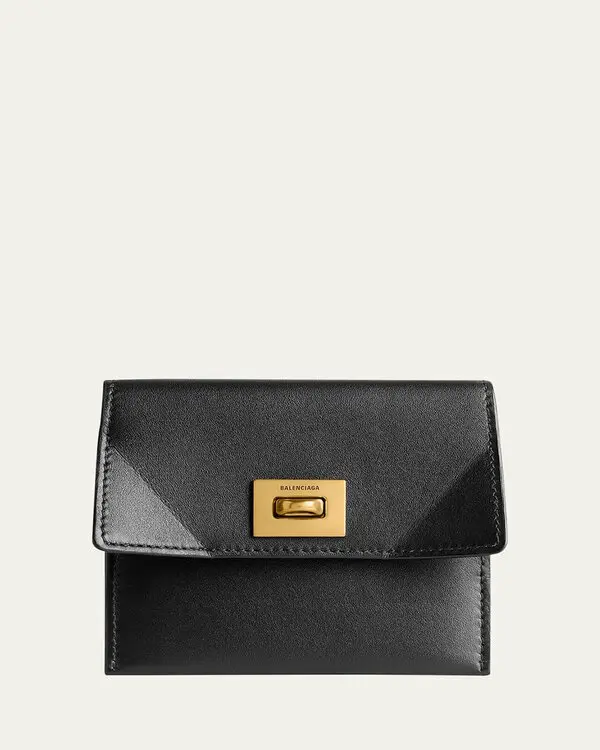 Balenciaga Rodeo Smooth Leather Card Holder - Black
