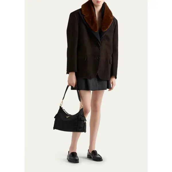 Prada Explore Re-nylon Shoulder Bag - F0002 Nero