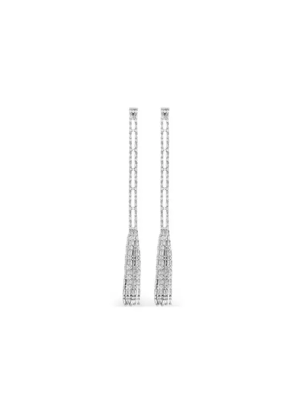 Dsquared2 Baguette-cut Crystal Fringe Earrings - Grey