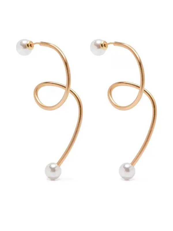 Cult Gaia Pearl-embellished Spiral Single Earring - Gold