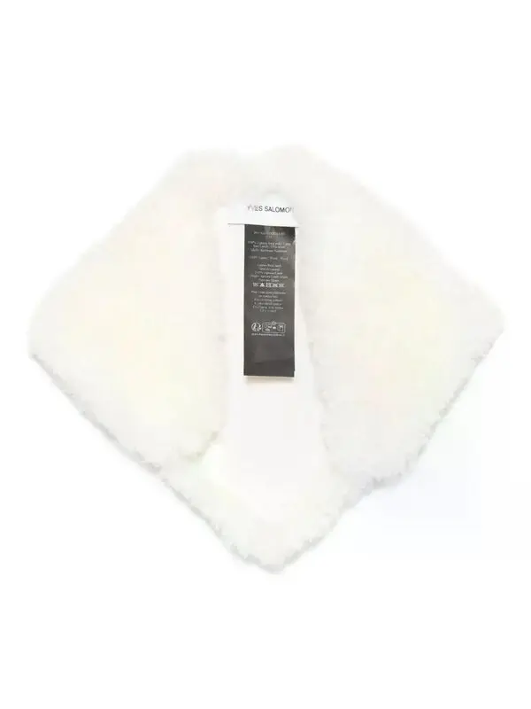 YVES SALOMON Shearling Scarf - White