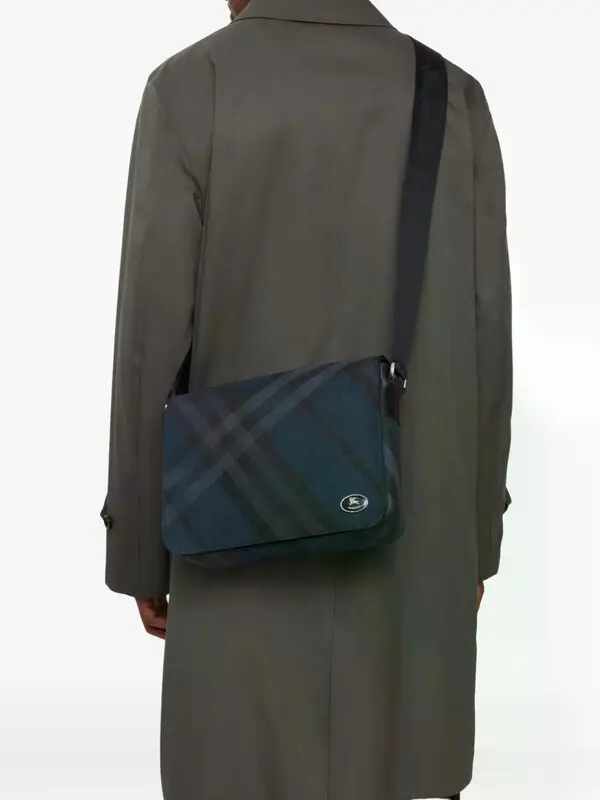 Burberry Grid Messenger Bag - Blue