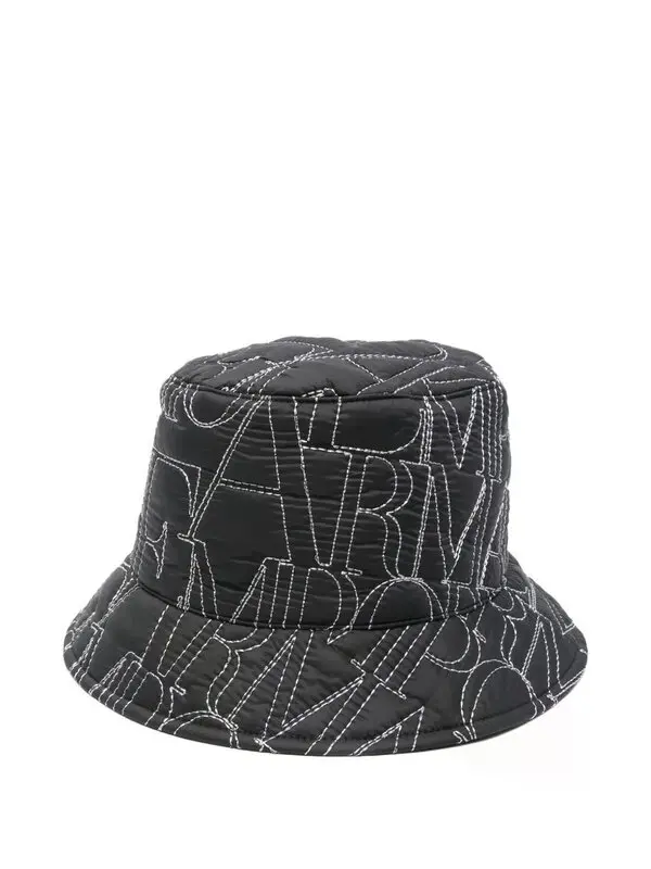 Emporio Armani Logo-embroidered Quilted Bucket Hat - Black