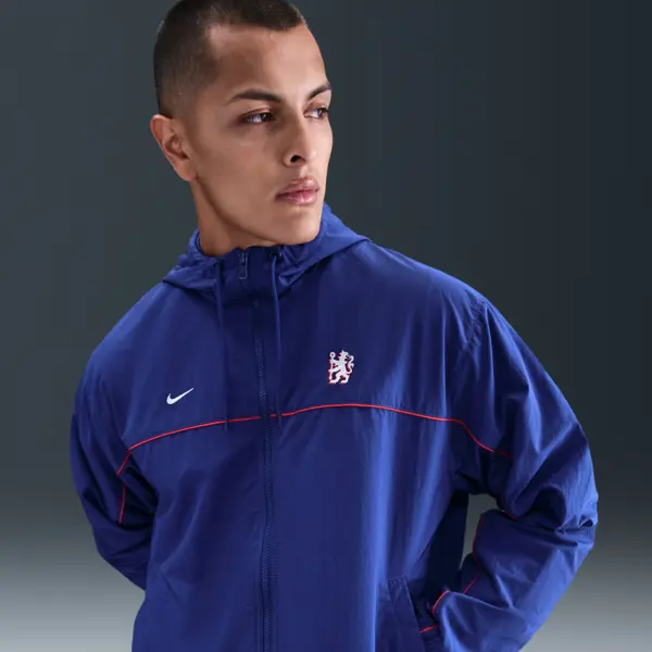 Nike Chelsea Fc Club Soccer Hooded Jacket - Blue