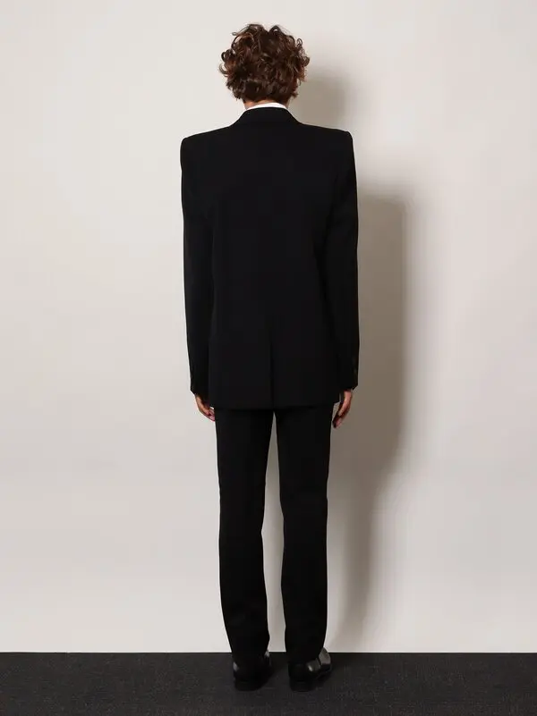 Saint Laurent Tuxedo Wool Blazer With Satin Lapel