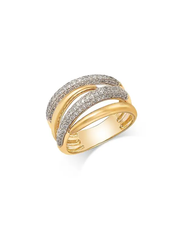 Bloomingdale'S Diamond Multirow Statement Ring In 14k Two Tone Gold - Yellow Gold