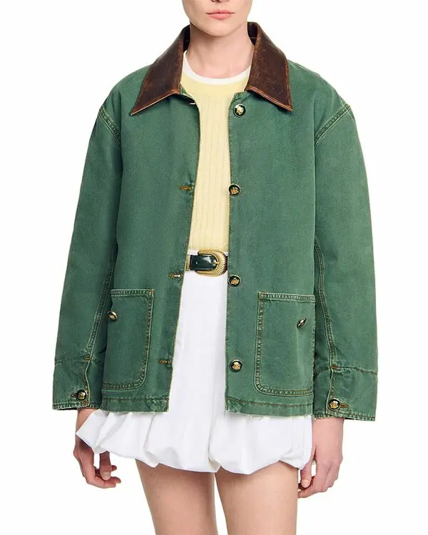 Sandro Workwear Jacket - Dark Green