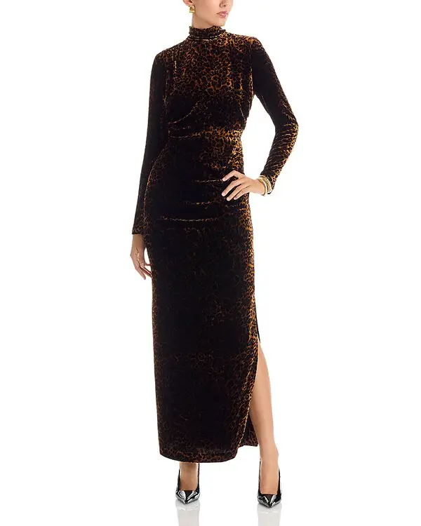 Elie Tahari Levana Dress Velvet Leopard Editorialist