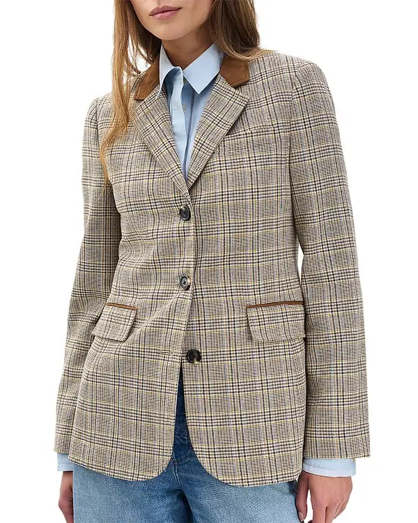 Rag & Bone Evia Plaid Blazer - Tan Multi