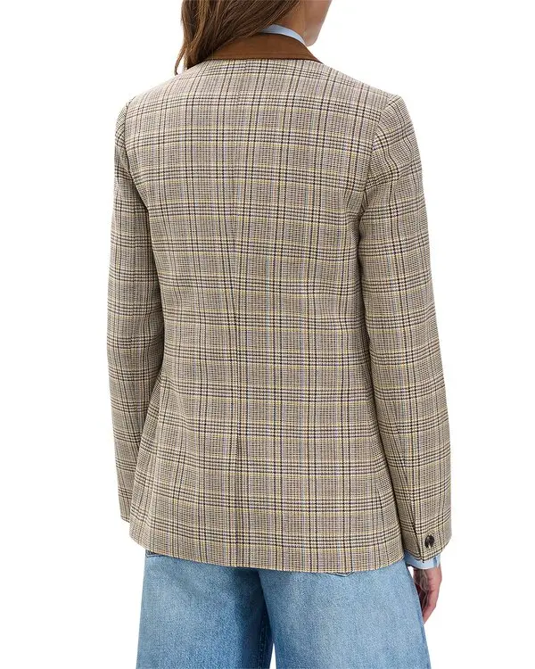 Rag & Bone Evia Plaid Blazer - Tan Multi