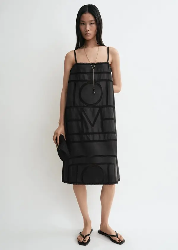 TOTEME Monogram Silk Slip Dress