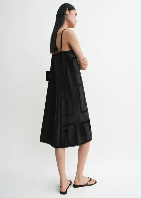TOTEME Monogram Silk Slip Dress