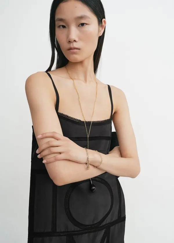 TOTEME Monogram Silk Slip Dress