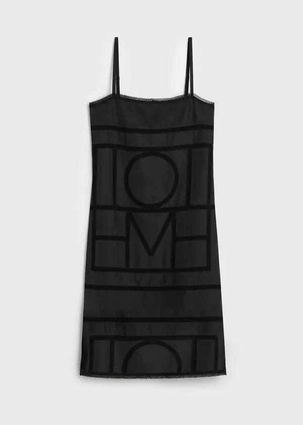 TOTEME Monogram Silk Slip Dress
