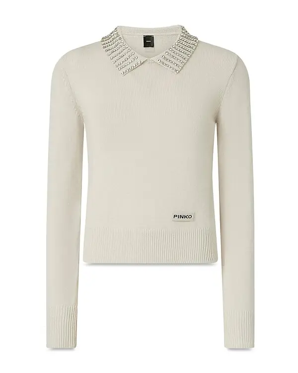 Pinko Ventotene Collared Crewneck Sweater