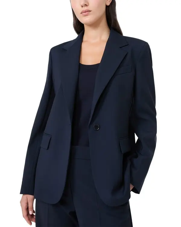 Max Mara Lamine Wool Blazer - Navy