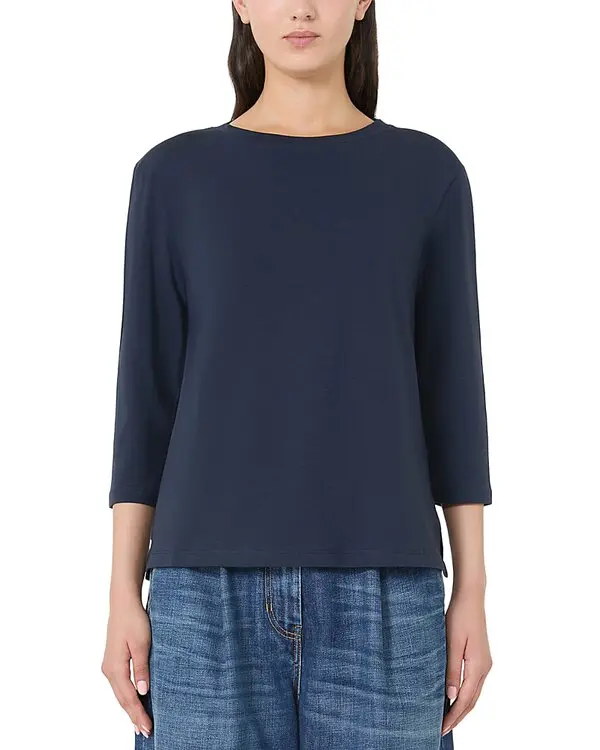 Max Mara Multia Boat Neck Top - Navy
