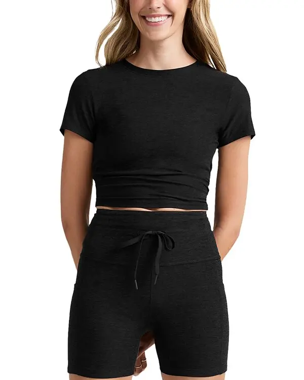Beyond Yoga Featherweight Cropped Tee - Darkest Night