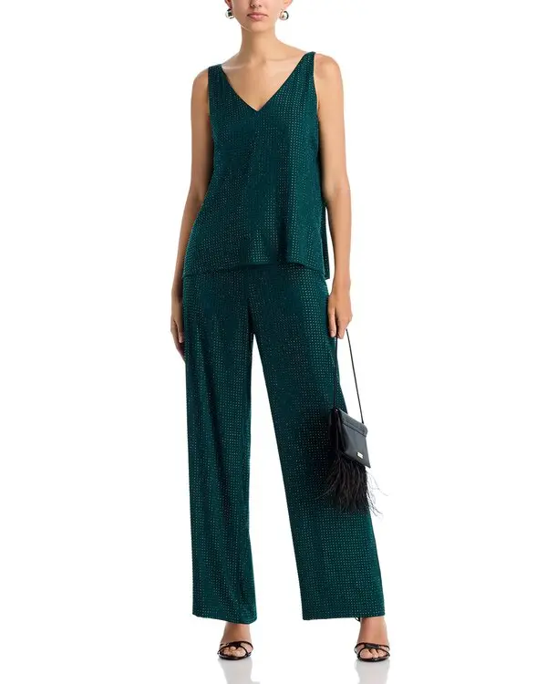 UNGARO Rosie Embellished Silk Blend Top - Pine