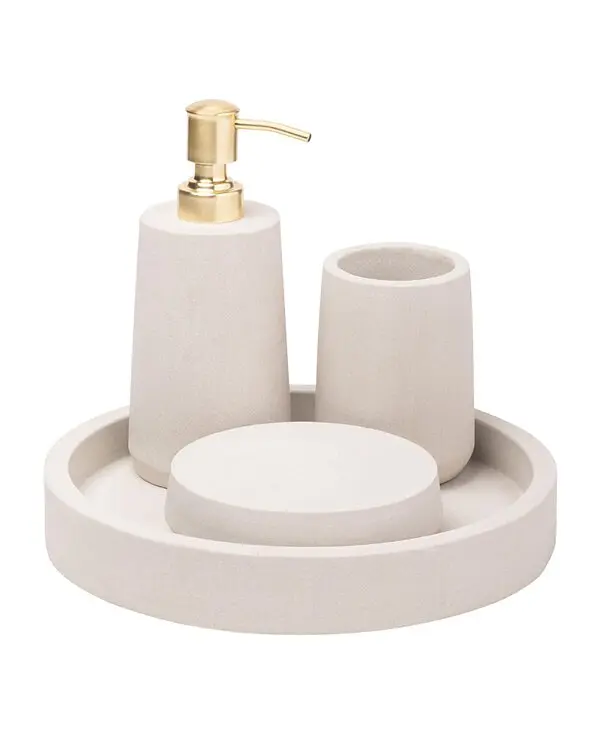 GAURI KOHLI Casablanca Sandstone Bath Accessories, Set Of 4 - Beige