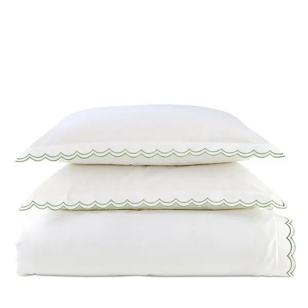 CHRISTY Scallop Edge Duvet Cover Set, King California King - Matcha