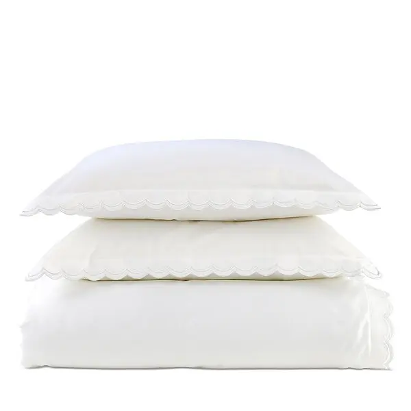 CHRISTY Scallop Edge Duvet Cover Set, King California King - White