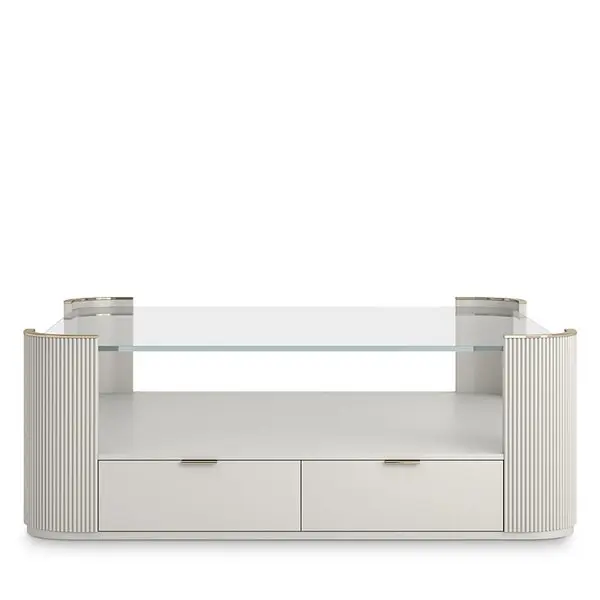 CARACOLE Love Square Cocktail Table - Matte Pearl