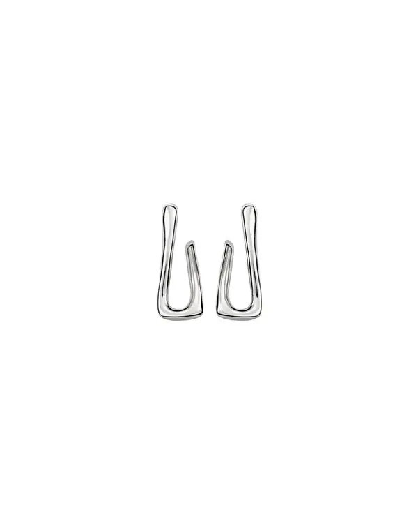 UNODE50 Wave Hoop Earrings - Silver
