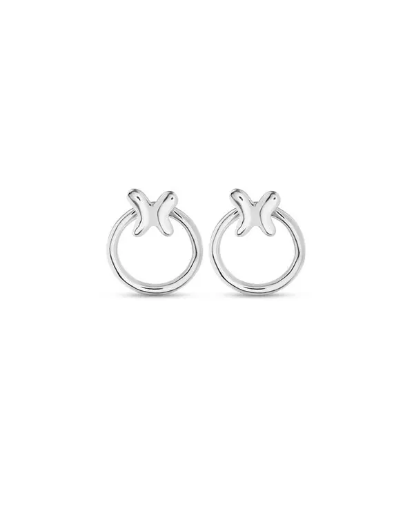 UNODE50 Butterfly Hoop Earrings - Silver