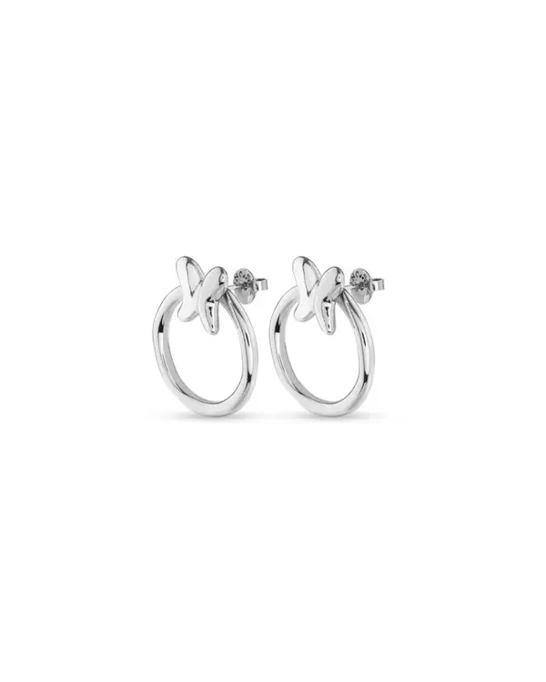UNODE50 Butterfly Hoop Earrings - Silver