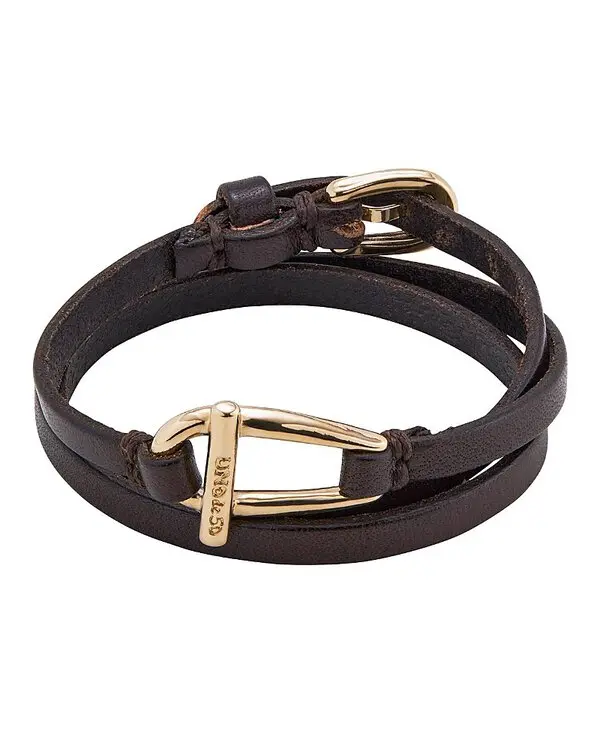 UNODE50 Leather Link Bracelet - Gold