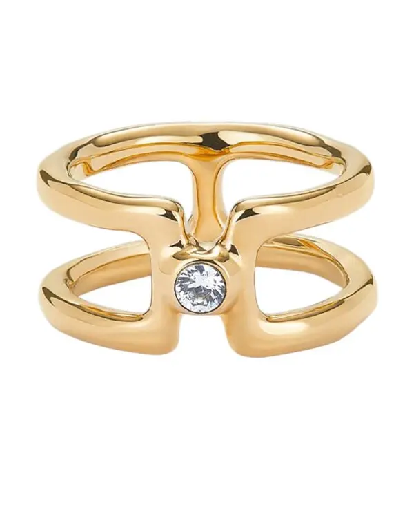 UNODE50 Double Topaz -plated Ring - Gold