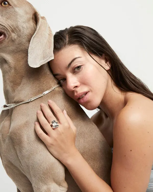 UNODE50 Curved Sterling Plated Band Ring