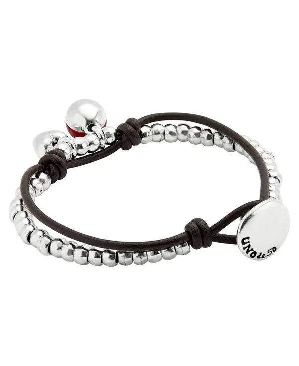 UNODE50 Murano Bead And Leather Strap