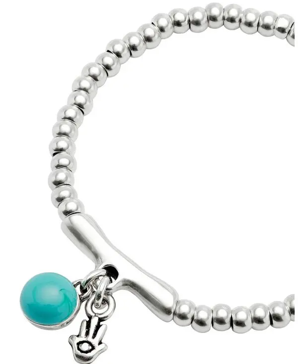 UNODE50 Plated Murano Core Bracelet With Turquoise Gemstone