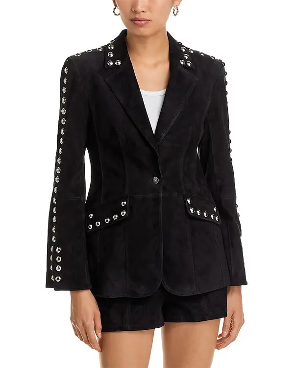 Cinq À Sept Studded Suede Milly Jacket - Black