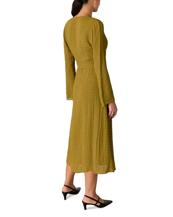 Whistles Alex Textured Wrap Midi Dress