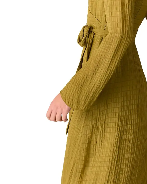 Whistles Alex Textured Wrap Midi Dress
