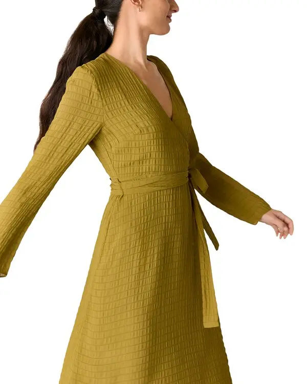 Whistles Alex Textured Wrap Midi Dress
