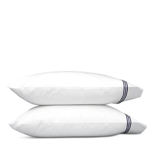 MATOUK Bel Tempo Standard Pillowcase, Pair - Navy