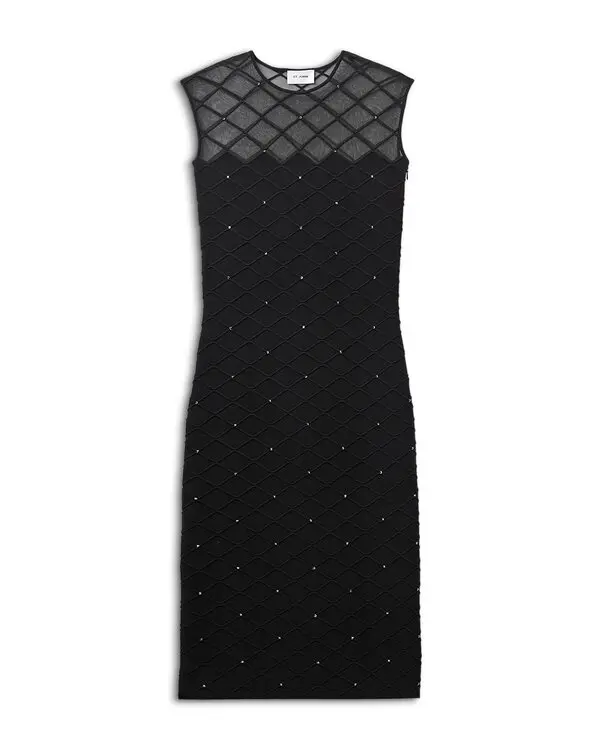 St. John Engineered Trellis Knit Dress