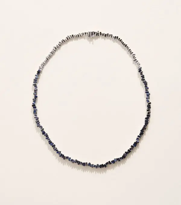SUZANNE KALAN Gold And Sapphire Tennis Necklace - White
