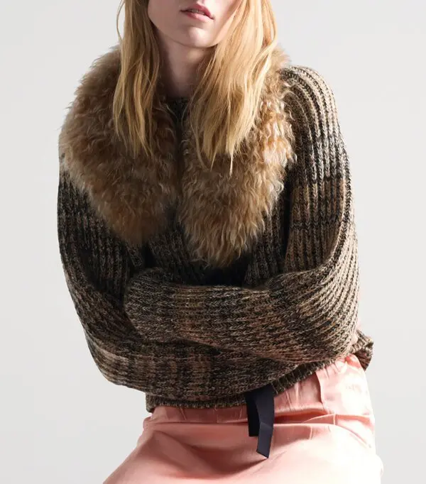 Prada Wool-cashmere Blend Sweatshirt - Brown