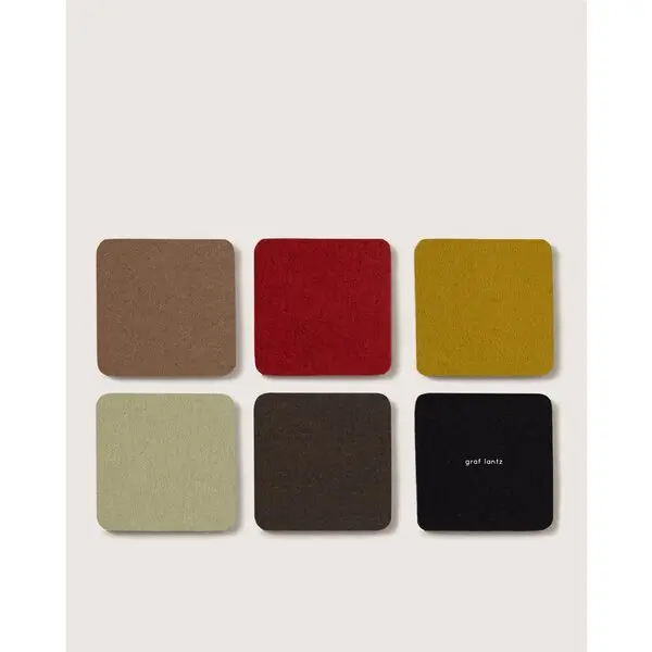 GRAF LANTZ Bierfilzl Merino Wool Square Coaster Multi 6 Pack - Wander