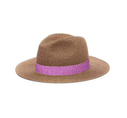LASTELIER Portofino Straw Hat - Pink Lurex